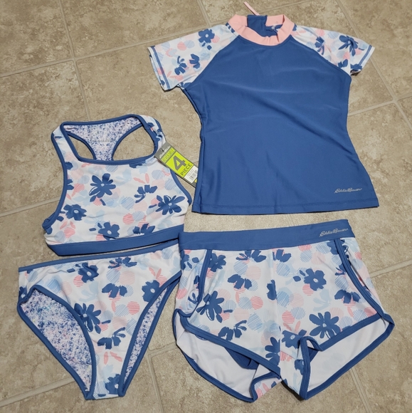 Eddie Bauer | Swim | Eddie Bauer 4 Piece Reversible Swimsuit Set 78 12 ...